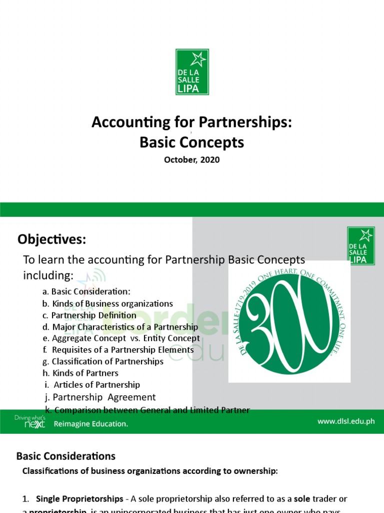 Accounting For Partnership Basic Concept | PDF | Partnership | Limited ...