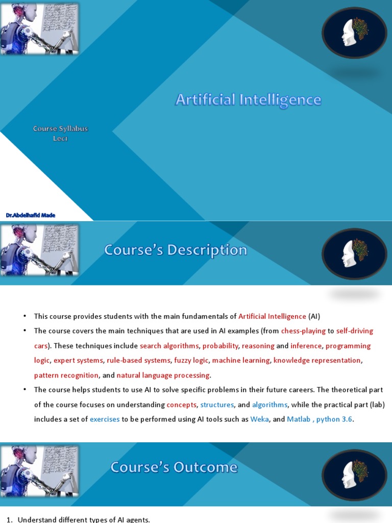 AI Lec1 | PDF | Artificial Intelligence | Intelligence (AI) & Semantics