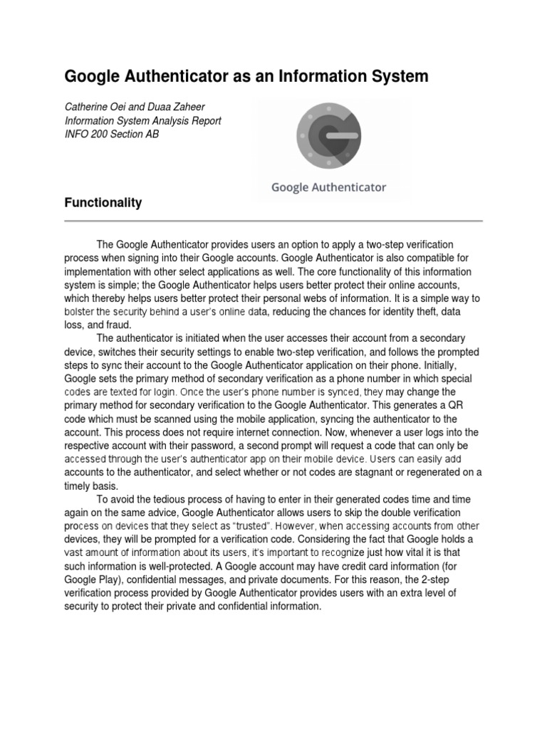 Google Authenticator: Security & Setup Guide | PDF | Authentication ...