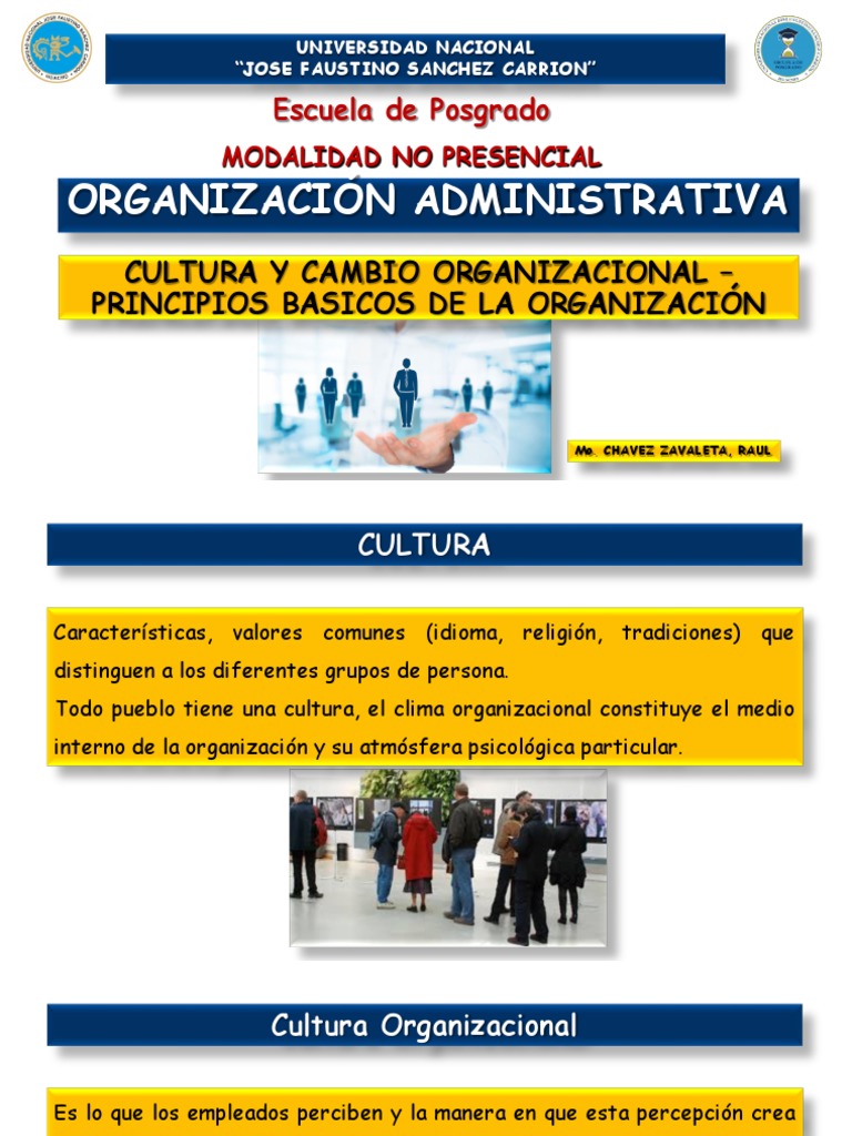 Clase 07 - Cultura y Cambio Organizacional - Principios Básicos de La Orga | PDF | Cultura ...