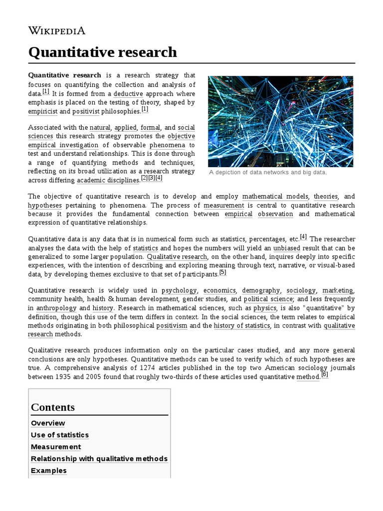 Quantitative Research Is A Research Strategy That | PDF | Quantitative ...
