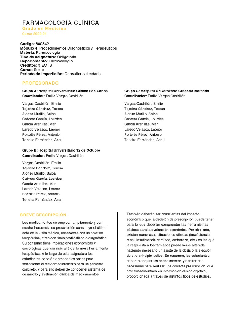 Farmacologia Clinica 2021 | PDF | Medicamentos con receta | Ensayo clínico