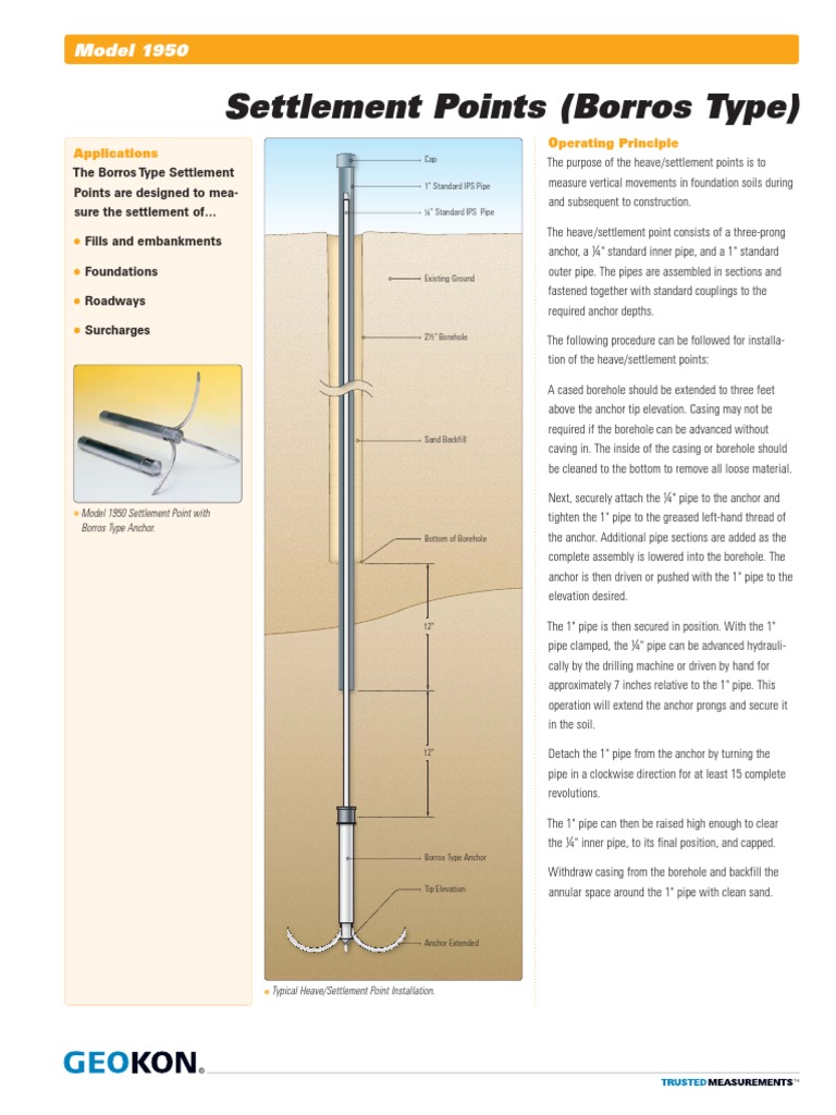 Settlement Points (Borros Type) : Model Model | PDF | Pipe (Fluid ...