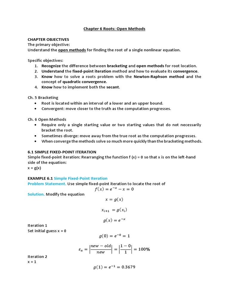 Ch. 6 Roots Open Methods | PDF | Mathematics | Mathematical Analysis