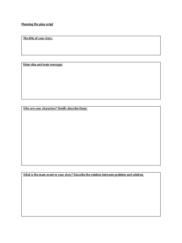 Planning The Play Script | PDF
