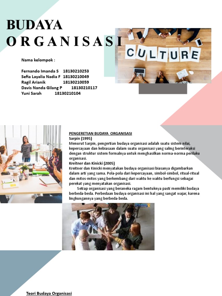 Budaya Organisasi Kel 4 | PDF | Karier & Perkembangan