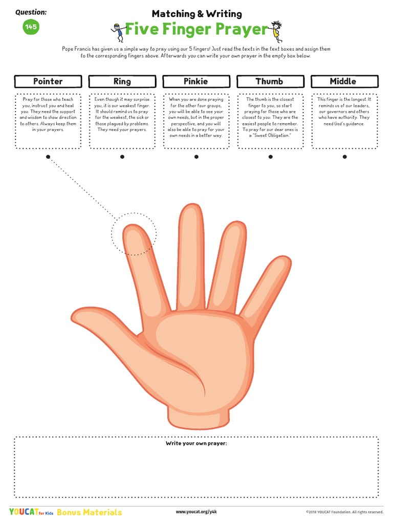 Five Finger Prayer: Pointer Ring Pinkie Thumb Middle | PDF