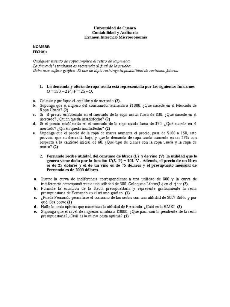Examen Interciclo | PDF