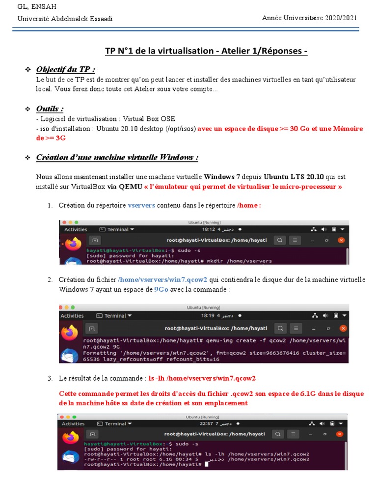 Virtualisation Et Cloud Computing Solution D'atelier N°1 | PDF | Machine virtuelle | Adresse IP
