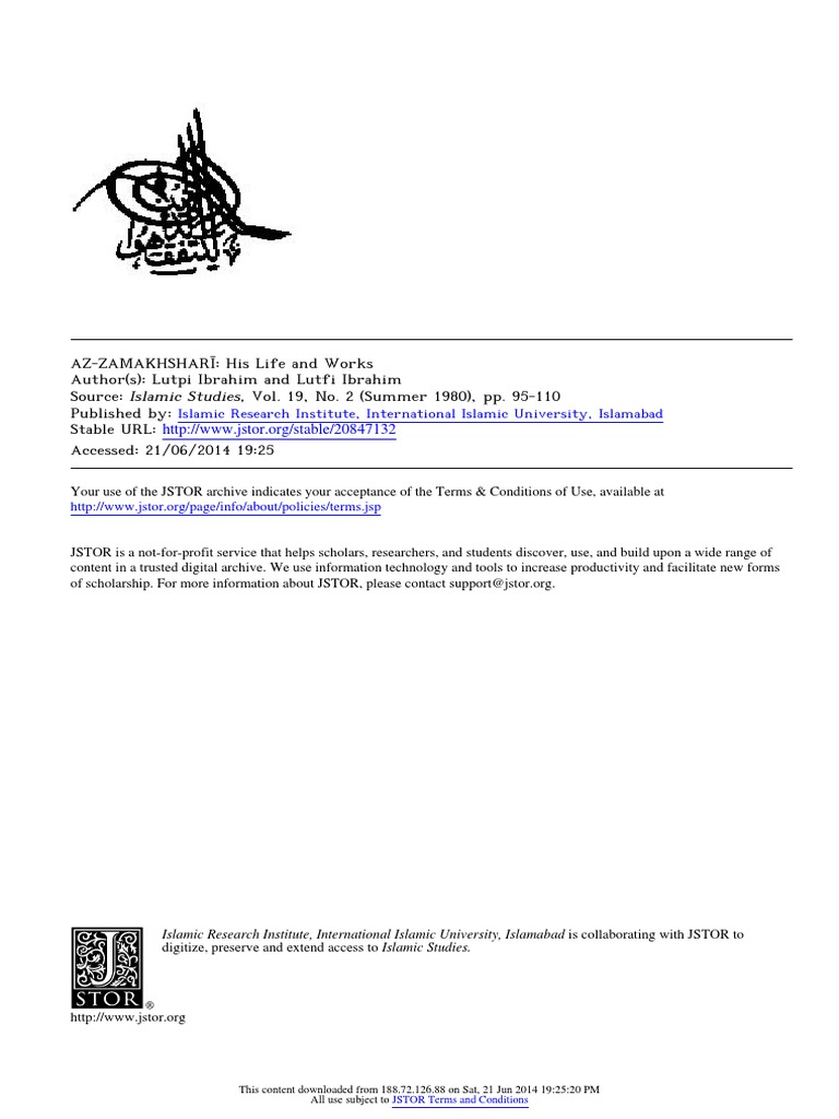 Zamakhshari Life and Works | PDF | Religion & Spirituality
