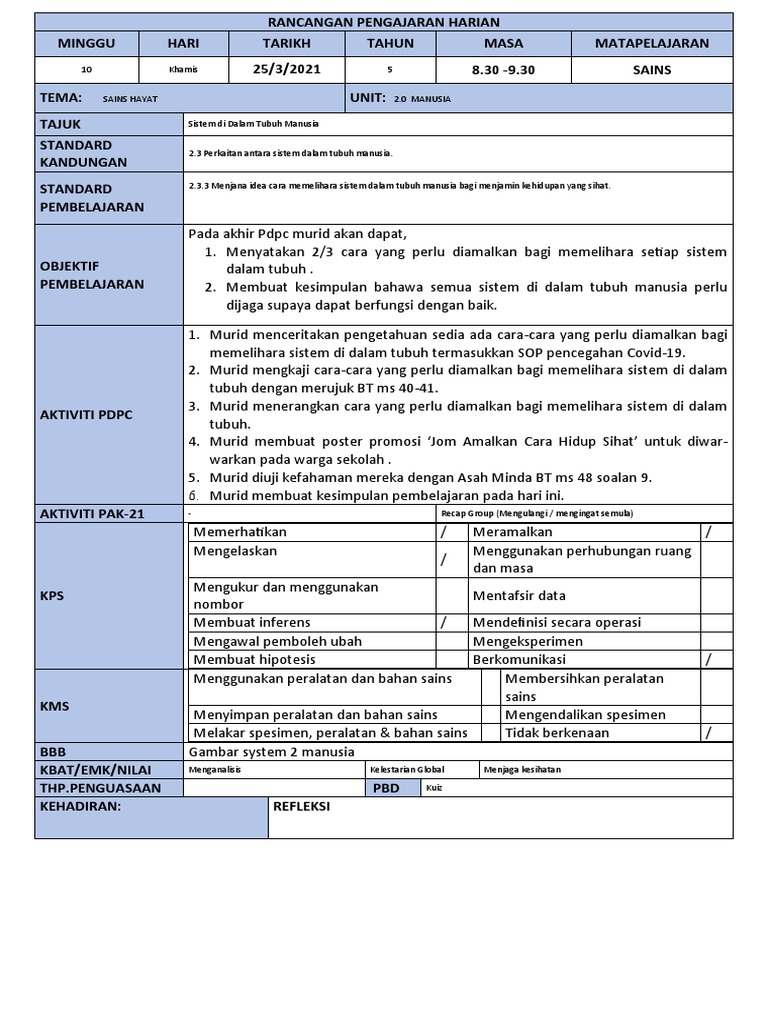 SN5 2.3 .3 Penjagaan Sistem Badan | PDF