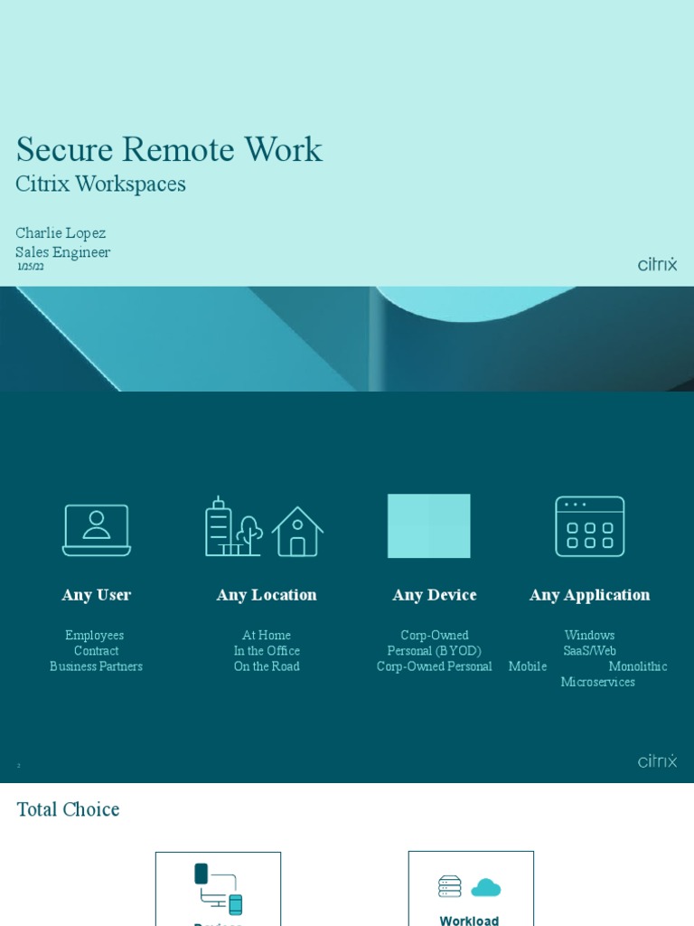 Citrix Secure Remote Work | PDF | Mobile App | Citrix Systems