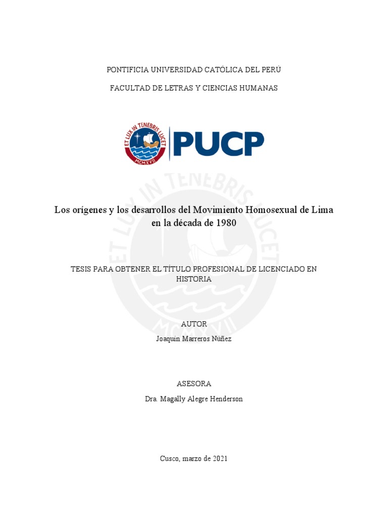 Los Origenes y Desarrollos Del MHOL | PDF | Homosexualidad | Perú