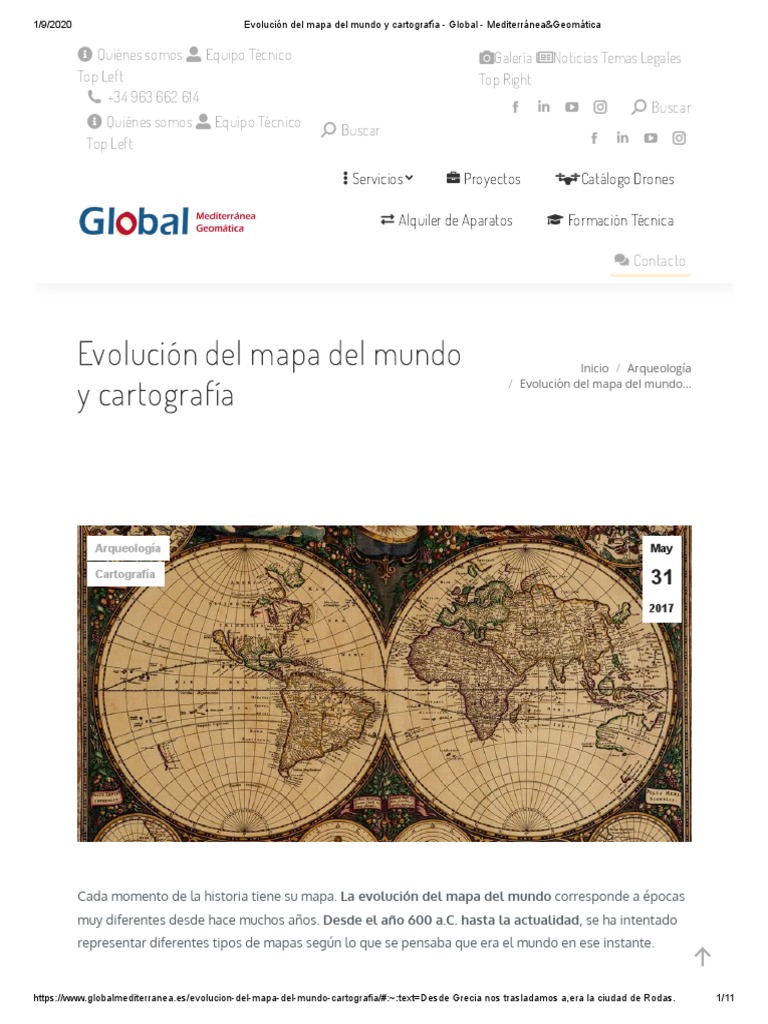 Evolución Del Mapa Del Mundo y Cartografía - Global - Mediterránea & Geomática | PDF | Mapa ...