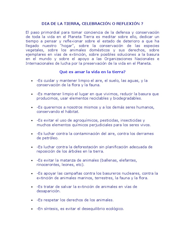 Dia de La Tierra | PDF | Naturaleza | Entorno natural