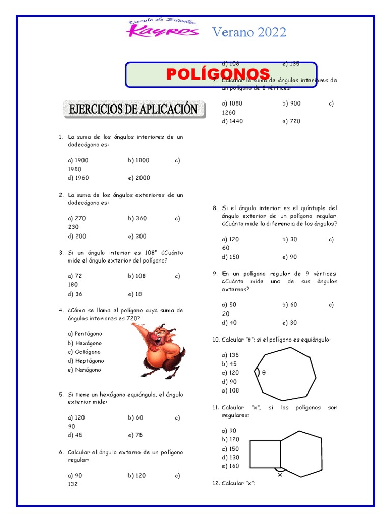 Polígonos | PDF | Geometría euclidiana | Formas geométricas
