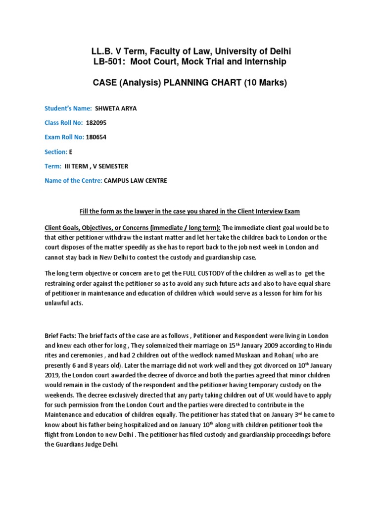 Case Analysis (Planning Chart Exam) CASE 3 DEFENCE | PDF | Legal ...