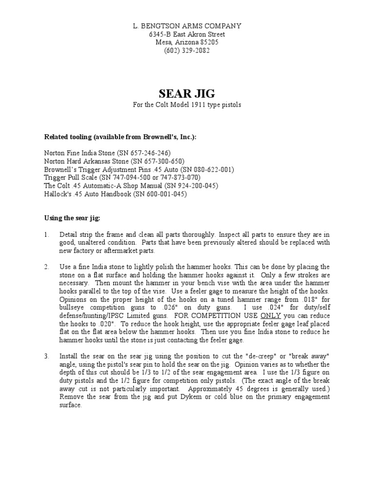 Sear Trigger Tuning | PDF | Trigger (Firearms) | Military Technology