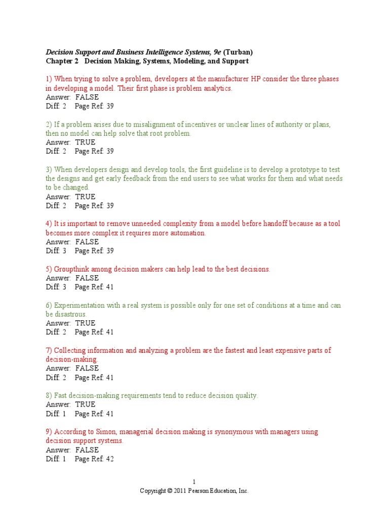 Chapter 2 Decision Making, Systems, Modeling, and Support | PDF ...