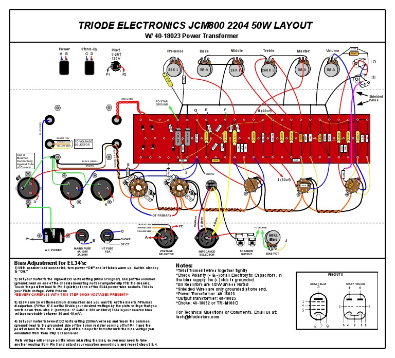 Triode Electronics Jcm800 2204 50W Layout | PDF | Mains Electricity ...