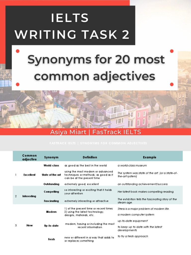 Synonyms Ielts Writing Task 2 Adjectives | PDF | Cognition
