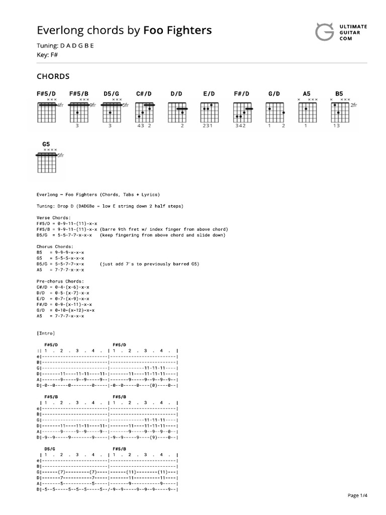 Everlong - Foo Fighters - Originale | PDF