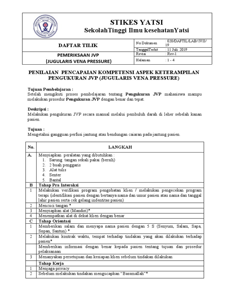 Daftar Tilik JVP | PDF | Sains & Matematika