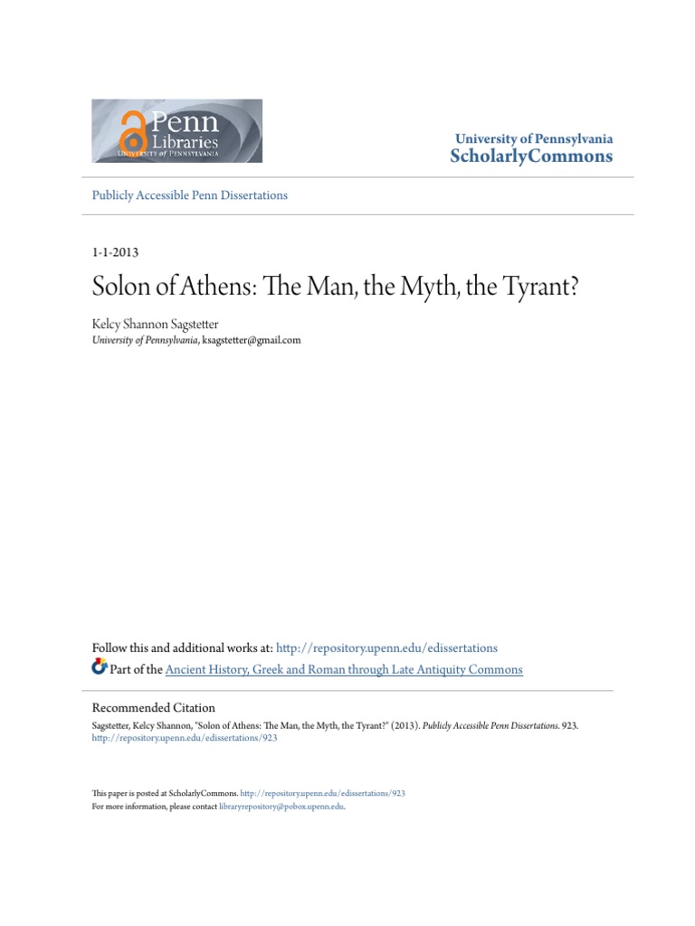 Solon of Athens - The Man The Myth The Tyrant | PDF | Tyrant | Ancient ...