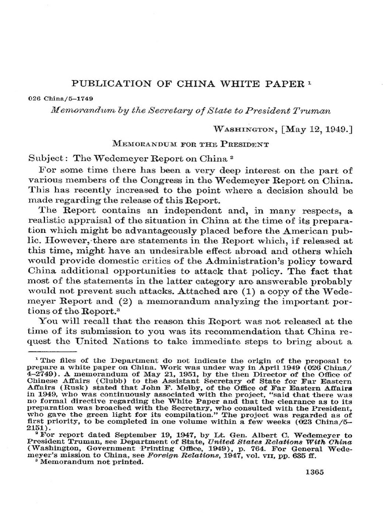 1949 China White Paper | PDF