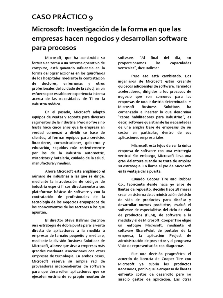 Caso Práctico 9 | PDF | Microsoft | Software
