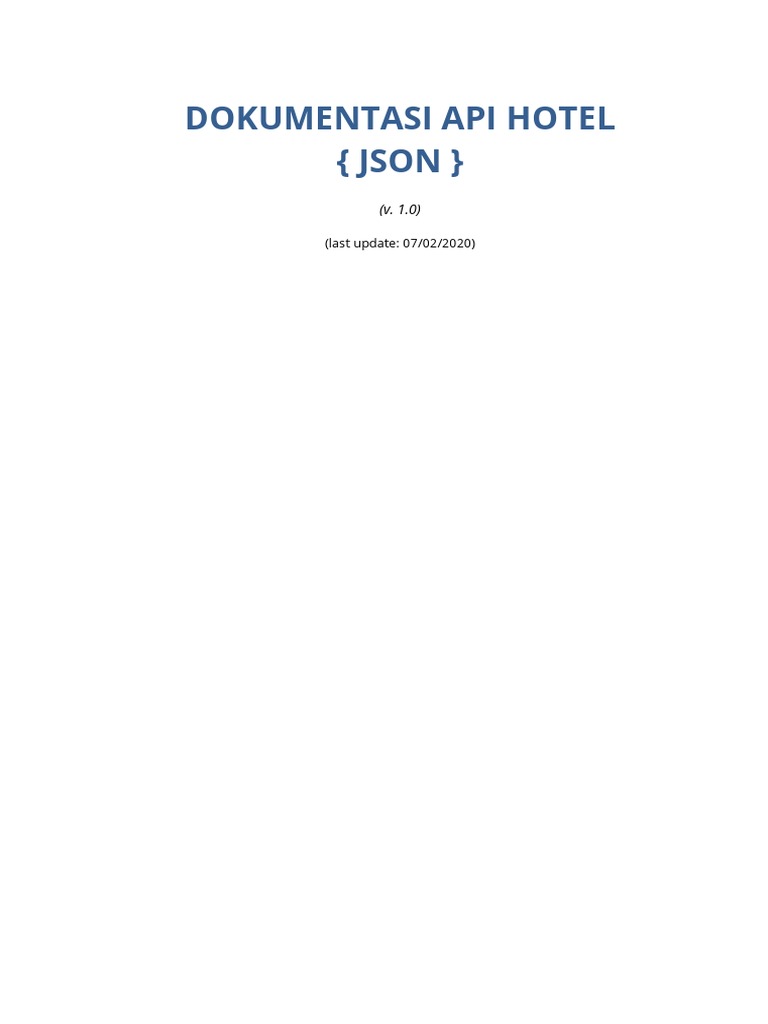 Dokumentasi Api Hotel (Json) : (Last Update: 07/02/2020) | PDF ...
