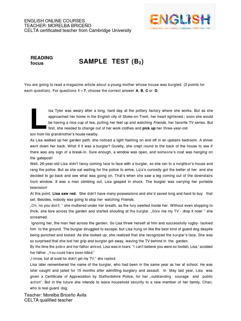 Reading Comprehension Test-Morepdf | PDF