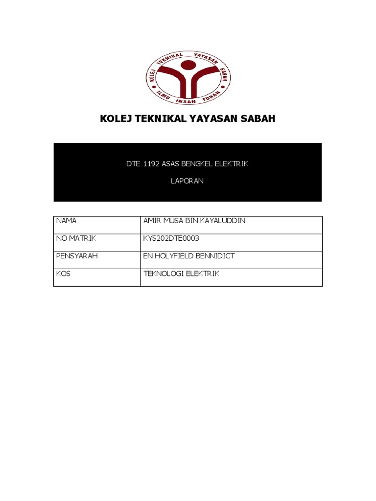 Tugasan 1 Keselamatan Bengkel-Amir Musa Bin Kayaluddin | PDF