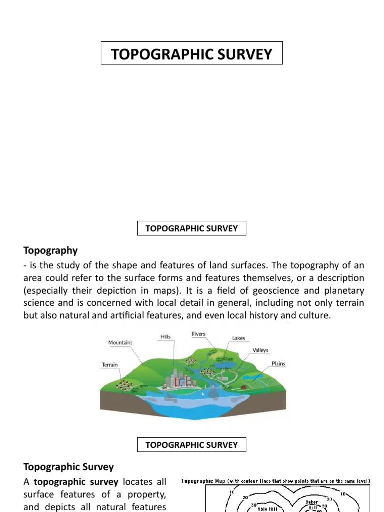 Lesson 9 Topographic Survey Sent | PDF | Contour Line | Topography