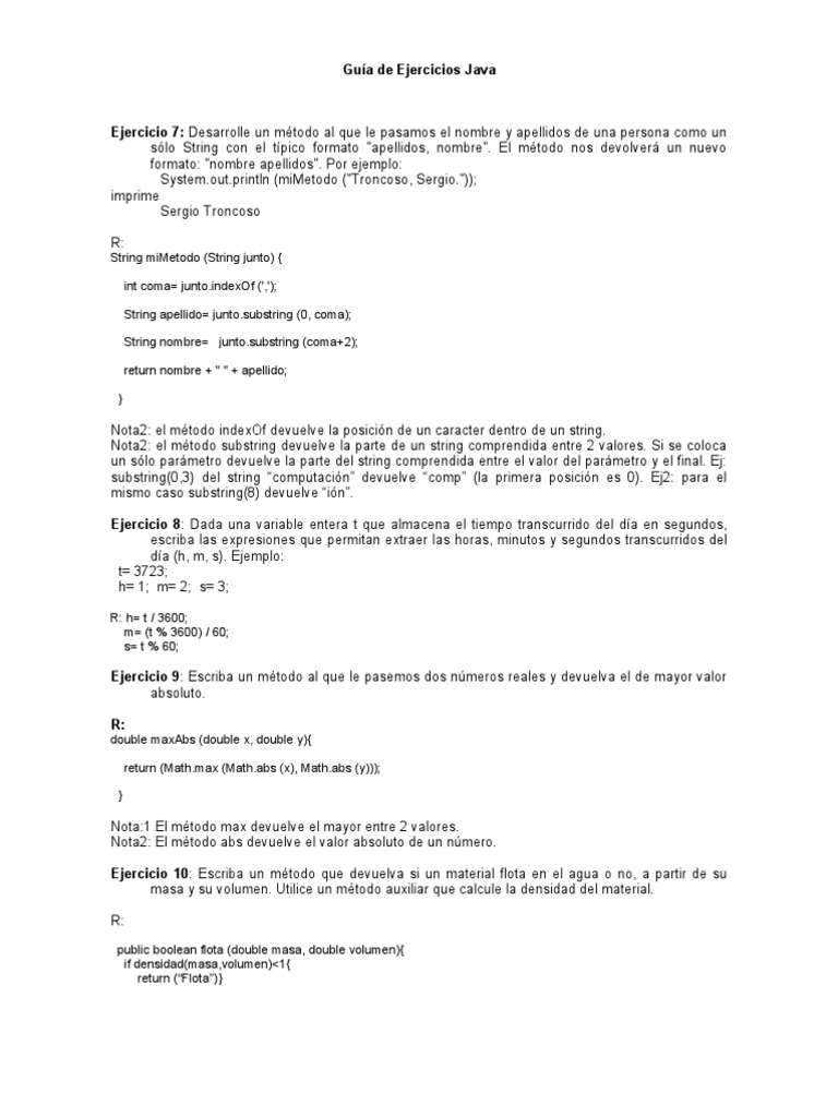 Guia de Ejercicios Resueltos Java | PDF | Ingeniería de software ...