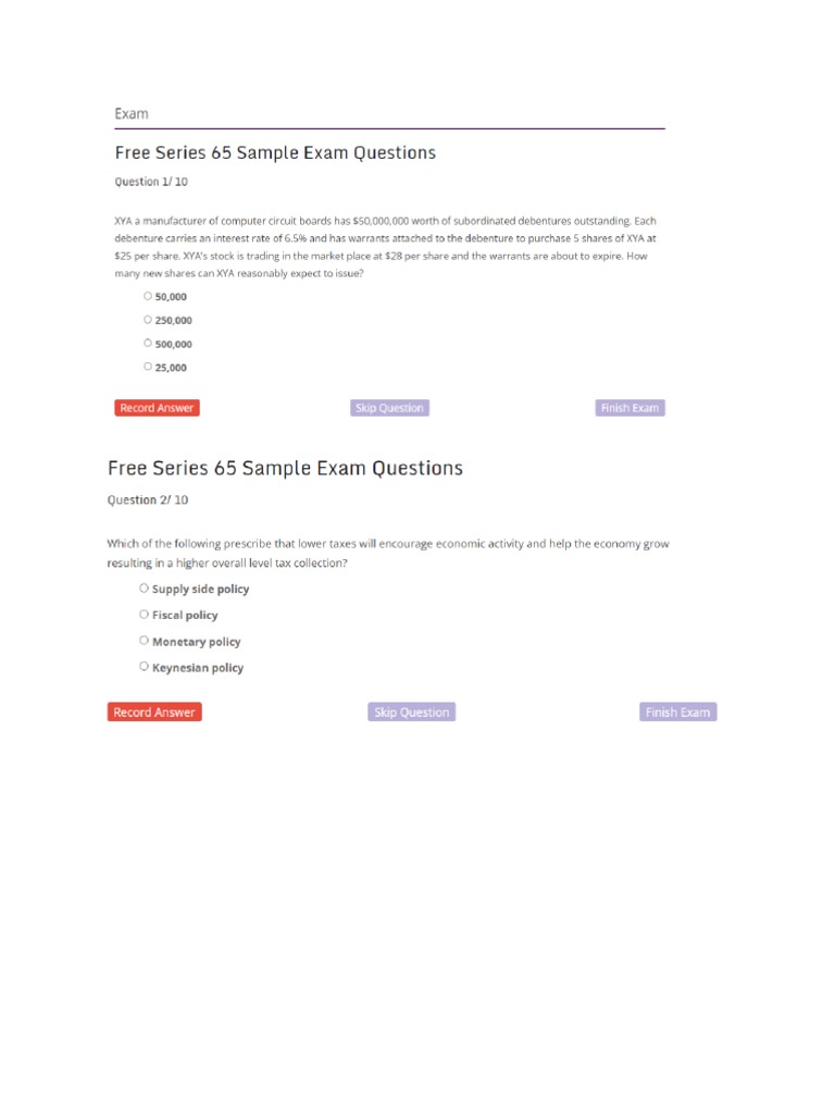 Series 65 Questions | PDF