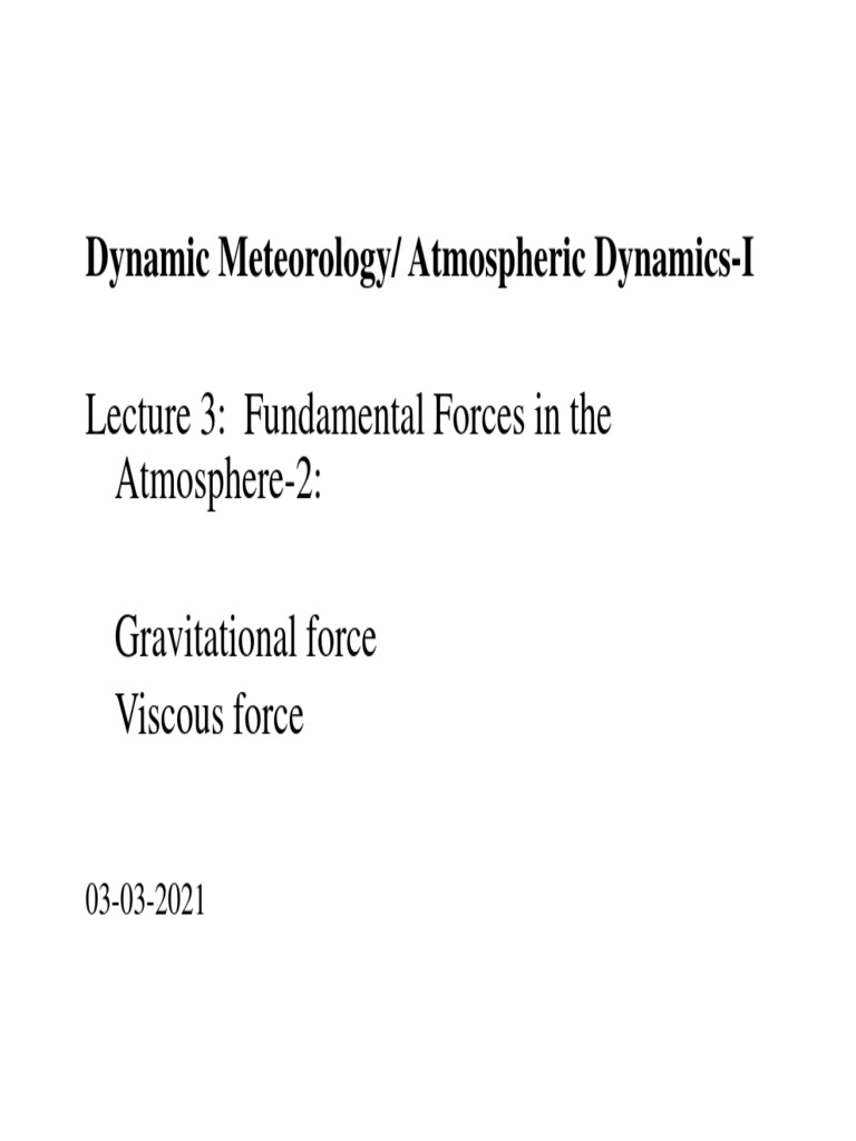 Dynamic Meteorology 3 | PDF | Viscosity | Friction