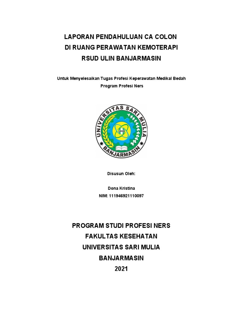 CA KOLON LAPORAN PENDAHULUAN | PDF