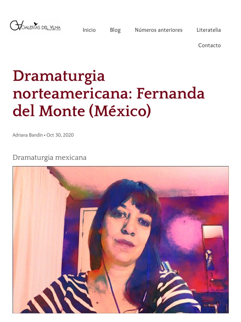 Dramaturgia Norteamericana: Fernanda Del Monte (México) | PDF | Verdad ...