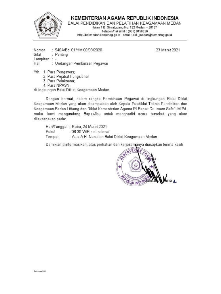 Undangan Pembinaan Pegawai | PDF | Karier & Perkembangan