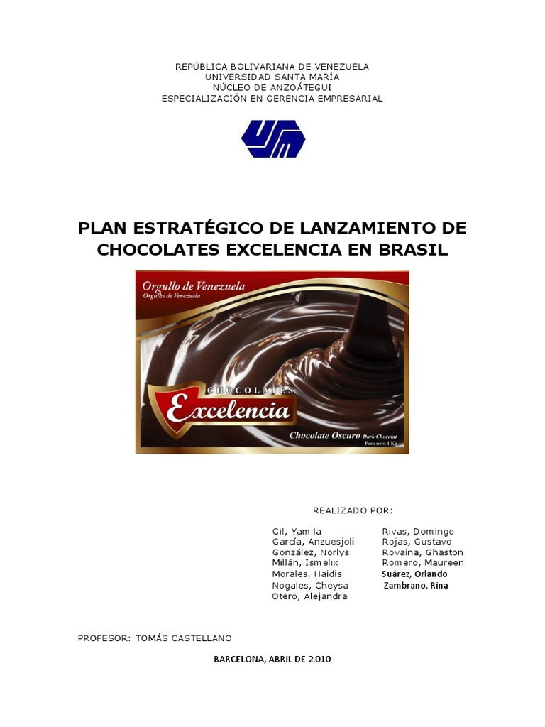 Chocolates Excel En Cia 12 5 Pdf Chocolate Business 9594