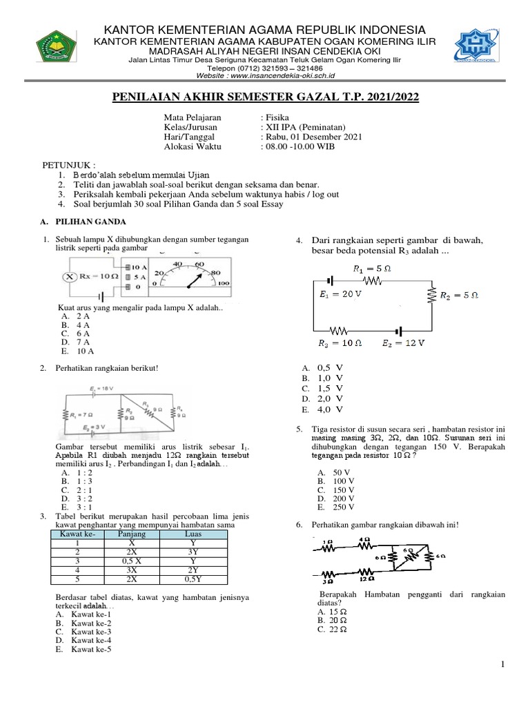 Soal Fisika Xii | PDF