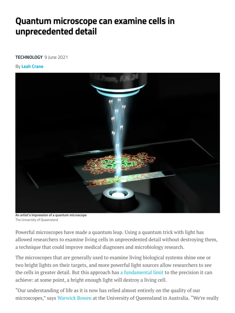 Quantum Microscope Can Examine Cells in Unprecedented Detail - New ...