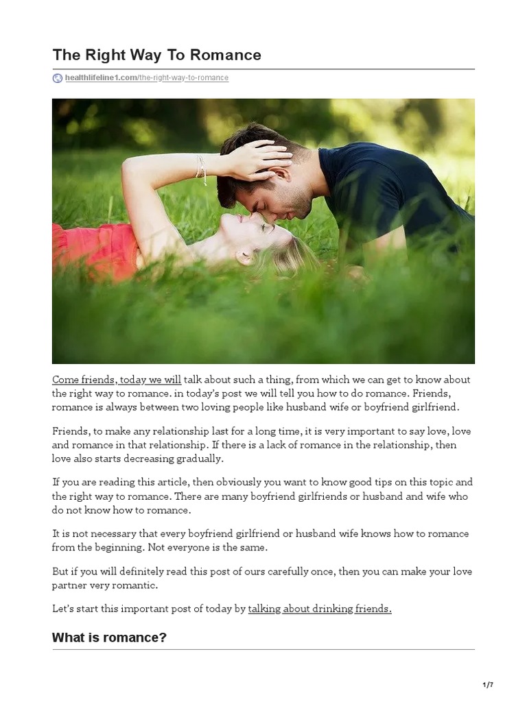 The Right Way To Romance | PDF | Romance (Love) | Love