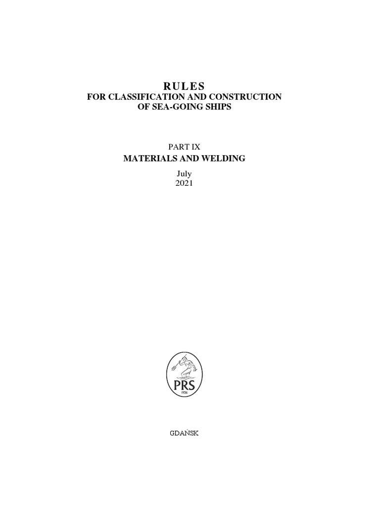 Rules: For Classification and Construction of Sea-Going Ships | PDF ...