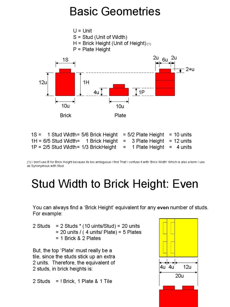 LEGO Geometry: Stud and Brick Equivalents | PDF | Teaching Mathematics ...