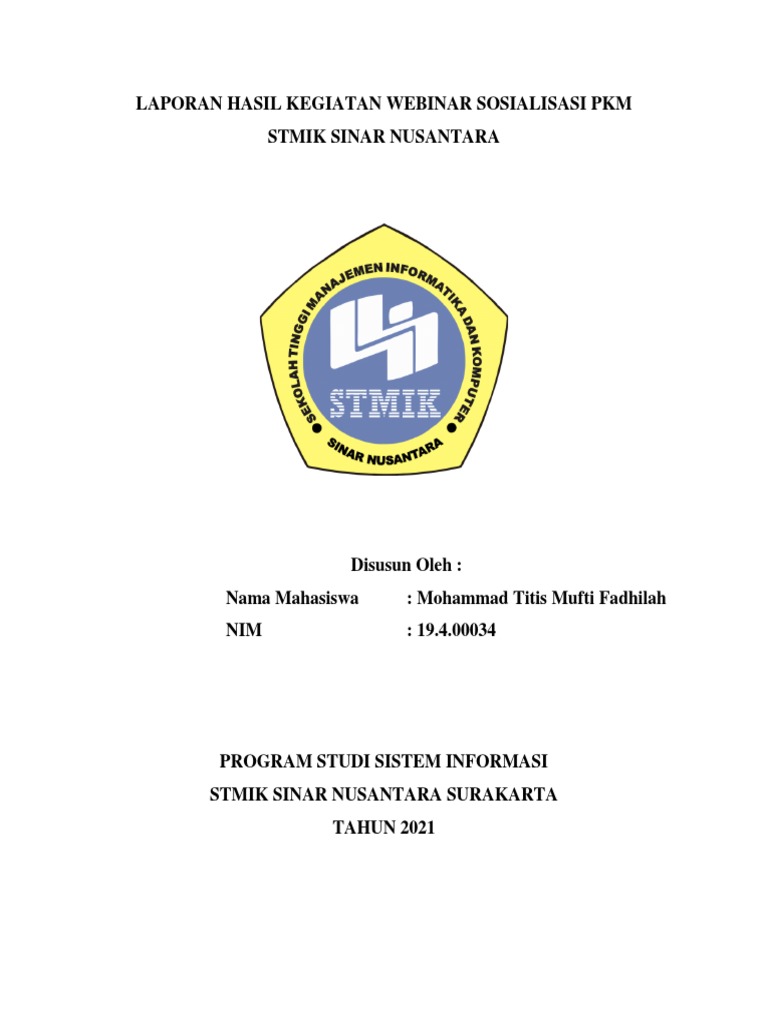 Laporan Hasil Kegiatan Webinar Sosialisasi PKM | PDF