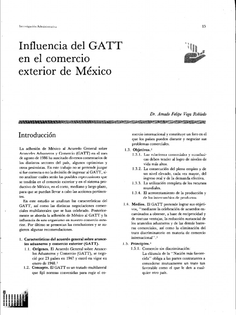 El Gatt y Comercio Exterior Mexico | PDF | Acuerdo General sobre ...