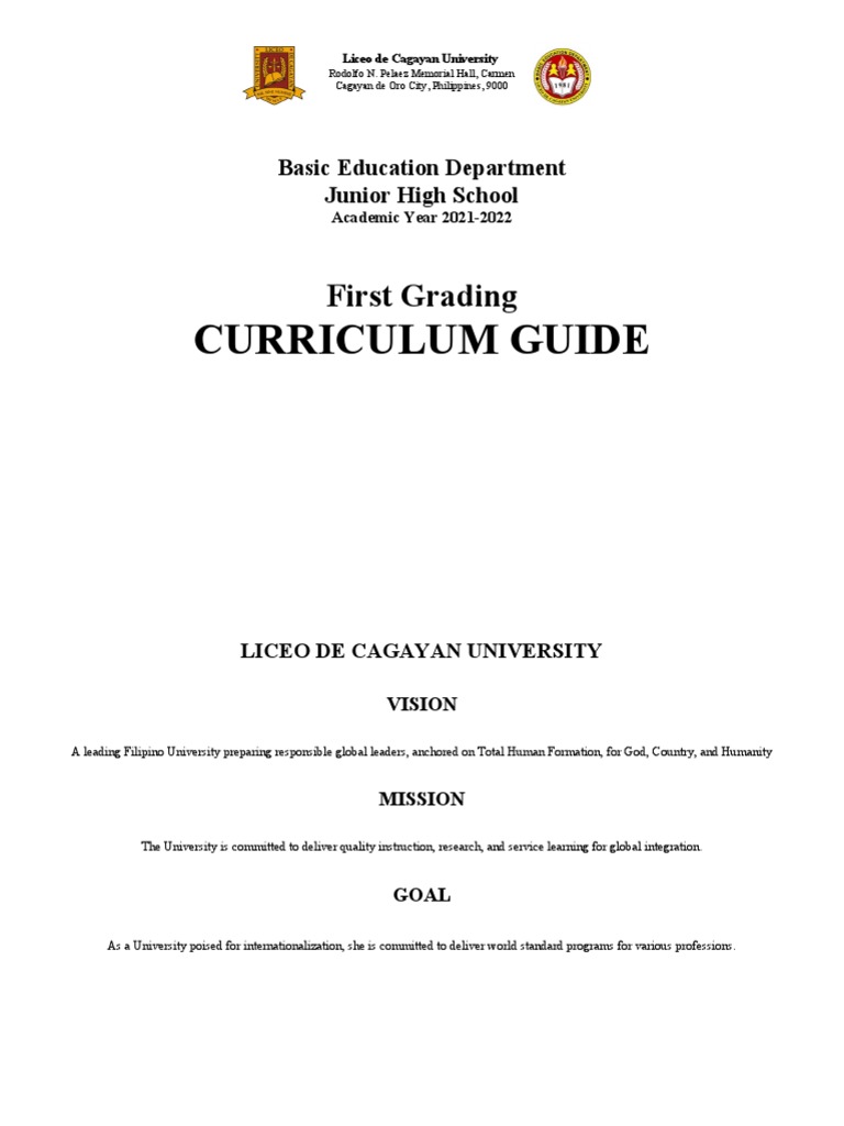Curriculum Guide: First Grading | PDF | Learning | Leadership