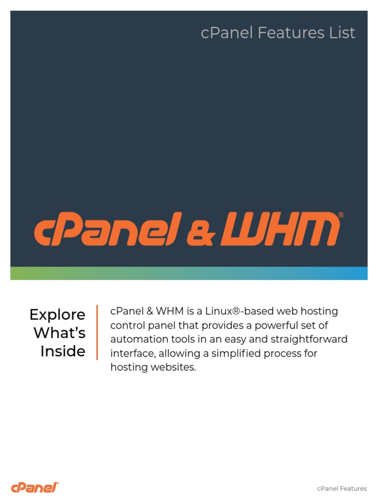 Cpanel Features List: Explore What'S Inside | PDF | File Transfer ...